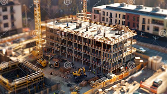 A Digital Model of a Building Stock Illustration - Illustration of ...