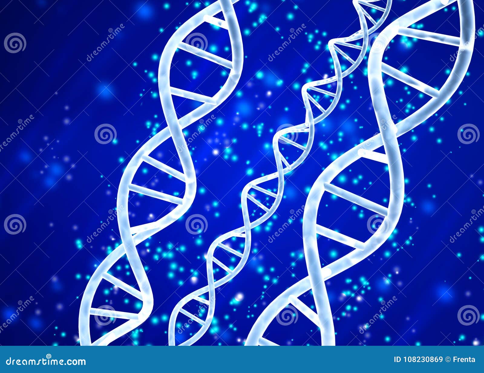 DNA Structure on Abstract Blue Background Stock Illustration ...