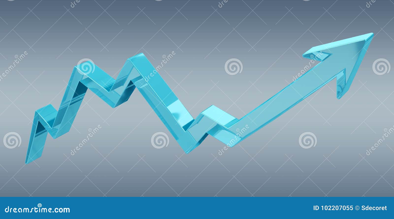 Digital Modern Blue Arrow 3D Rendering Stock Illustration ...