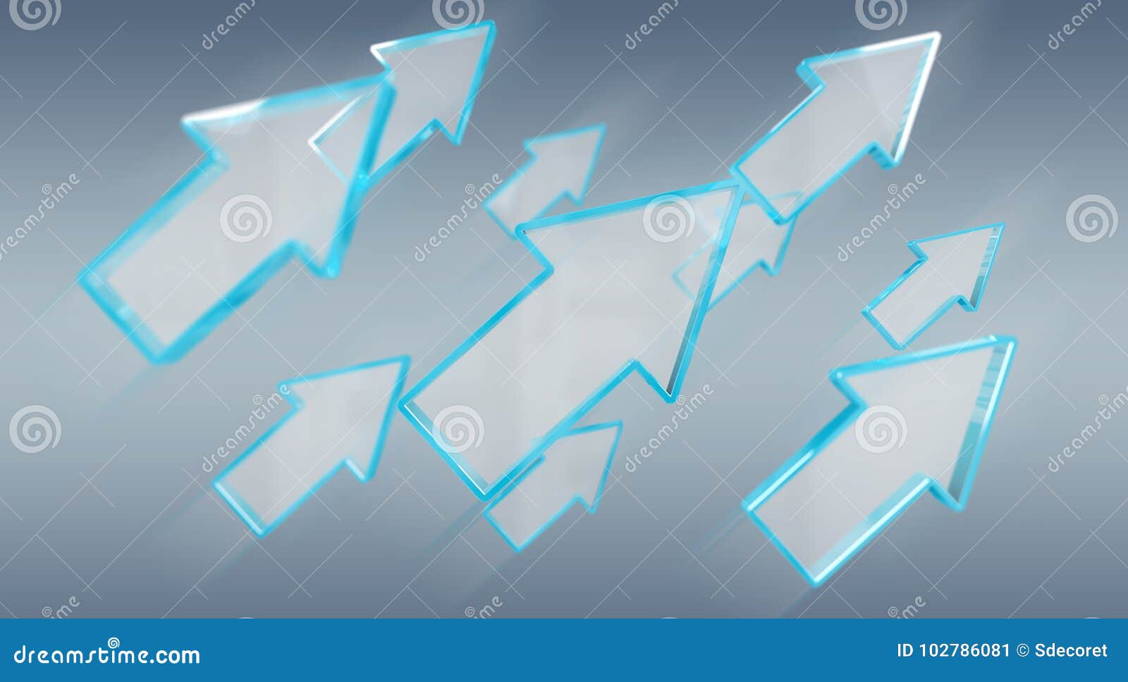Digital Modern Blue Arrow 3D Rendering Stock Illustration ...
