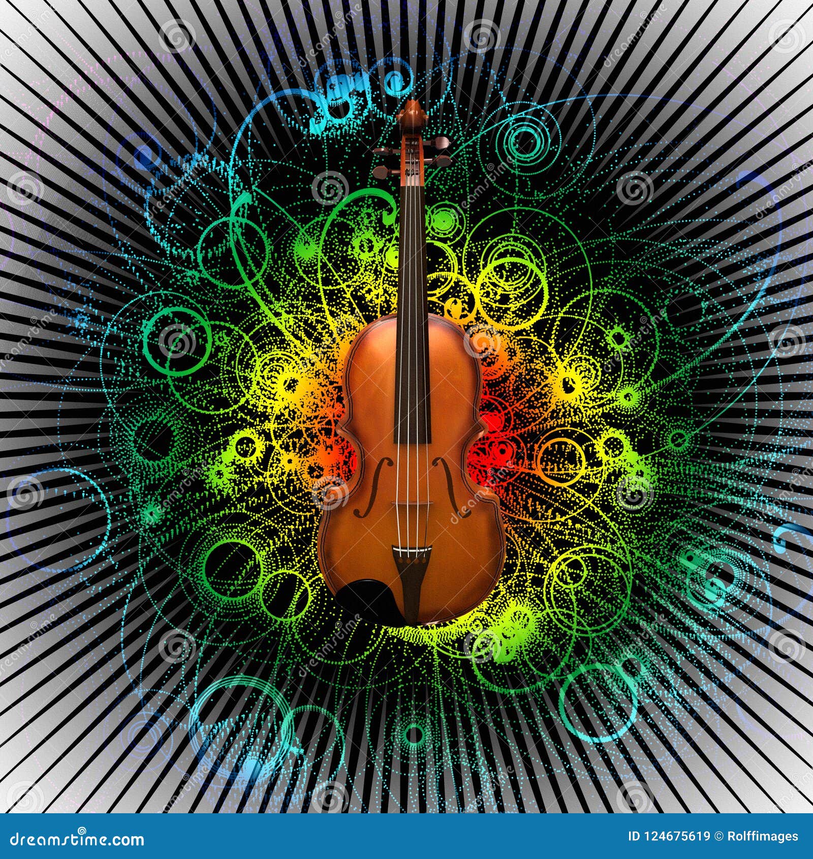 Violin Abstract stock illustration. Illustration of flourishes - 124675619