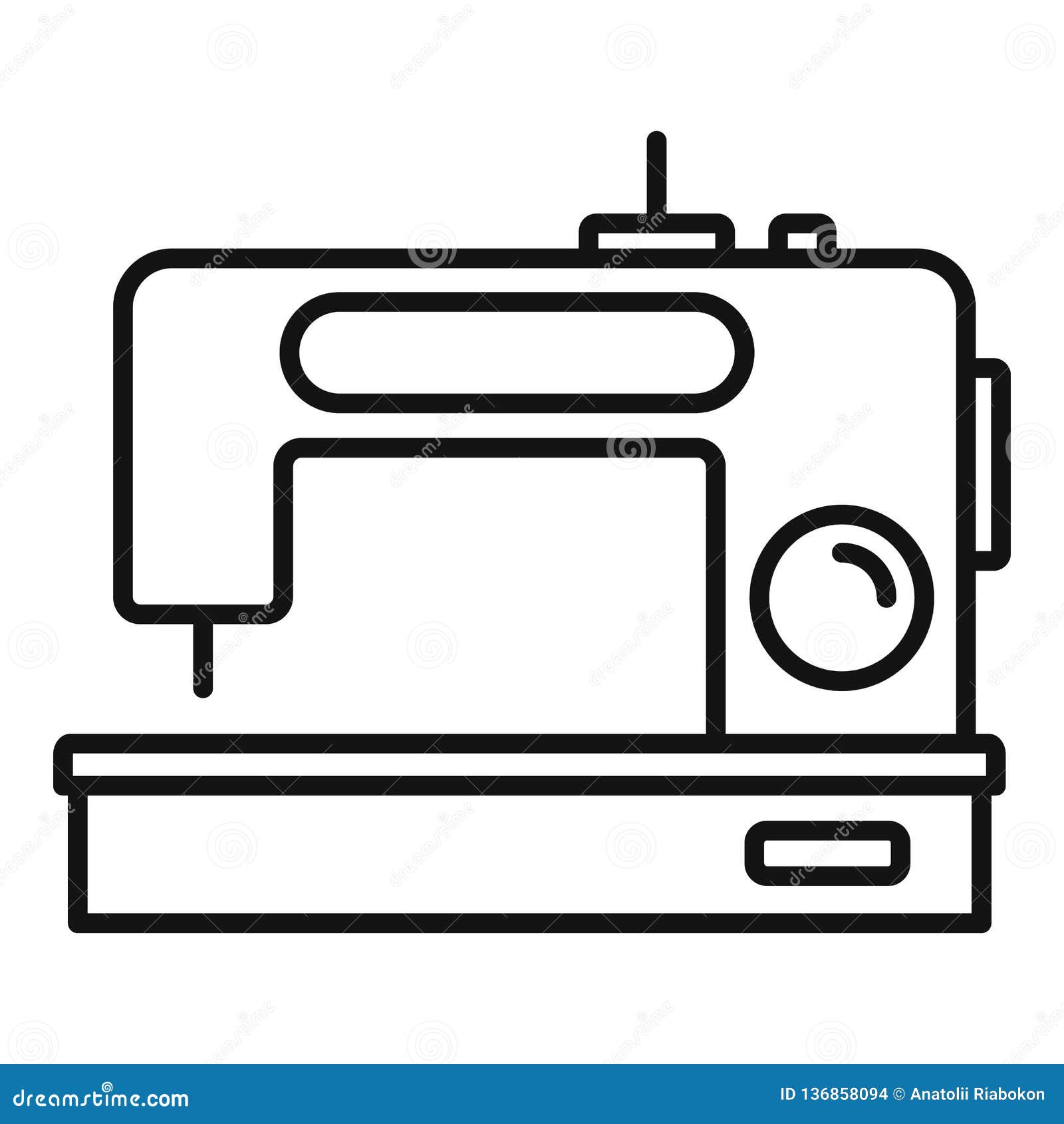 Digital Modern Sew Machine Icon, Outline Style Stock Vector ...