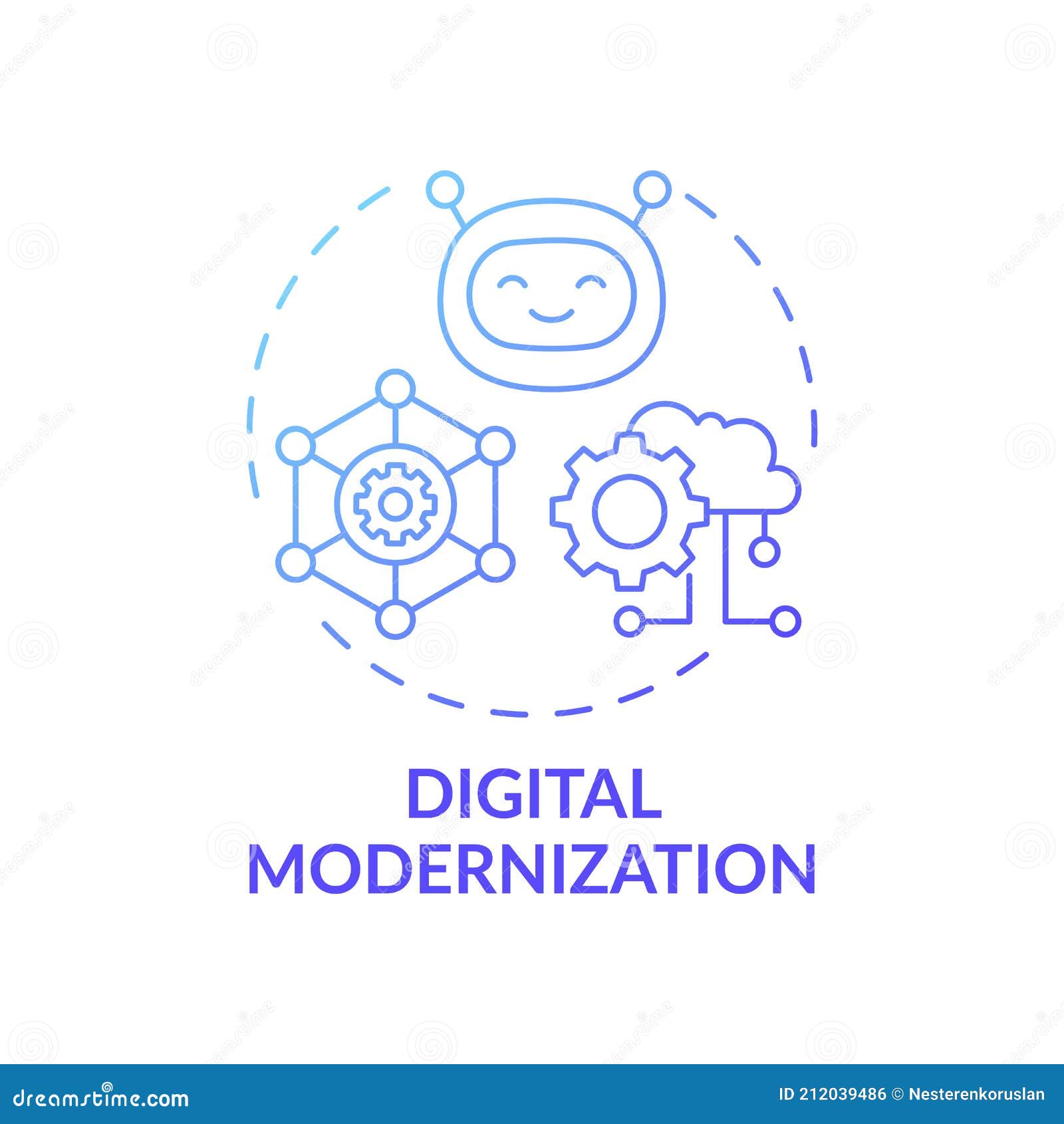 Digital Modernization Concept Icon Stock Vector - Illustration of ...