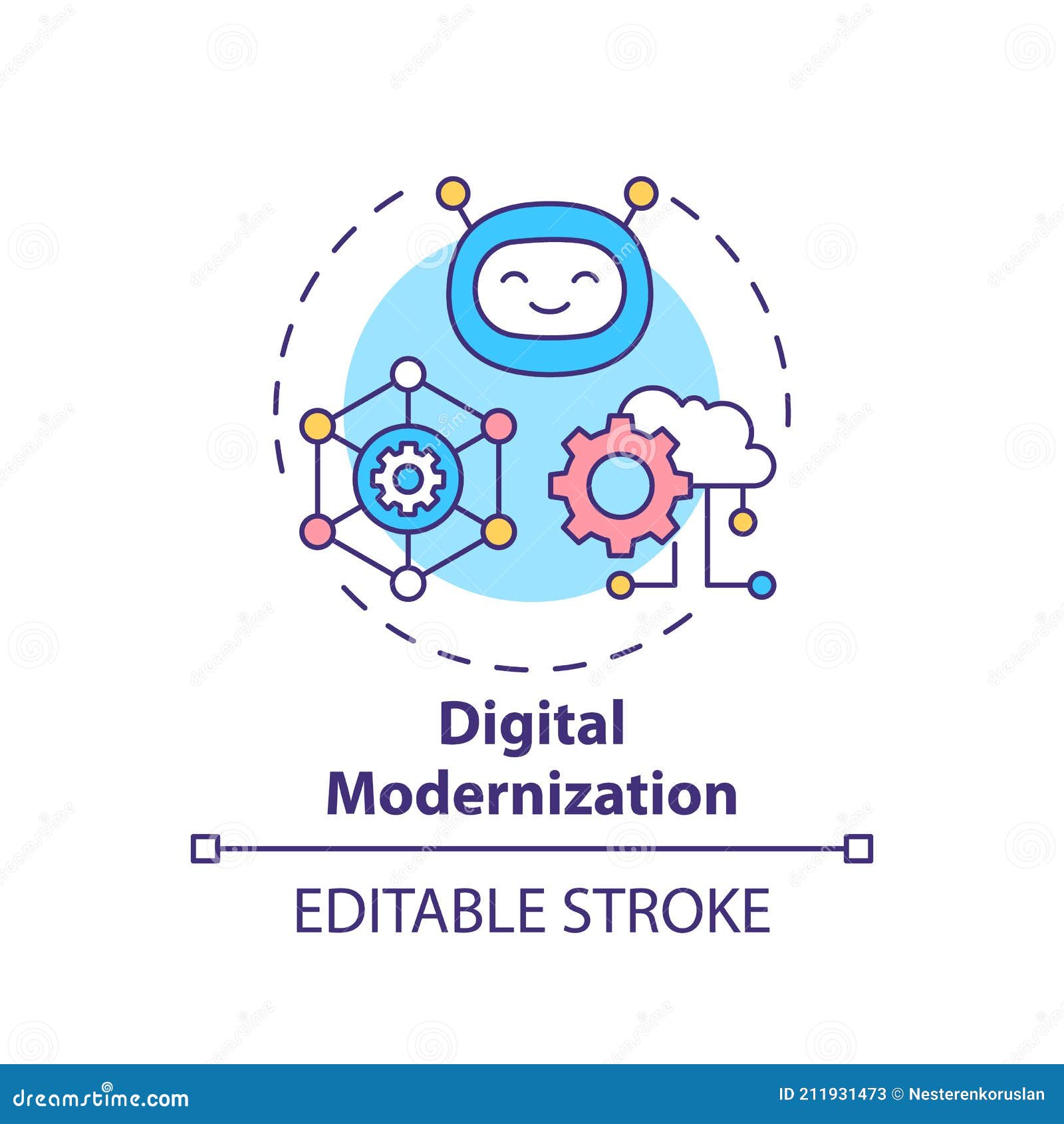 Digital Modernization Concept Icon Stock Vector - Illustration of ...