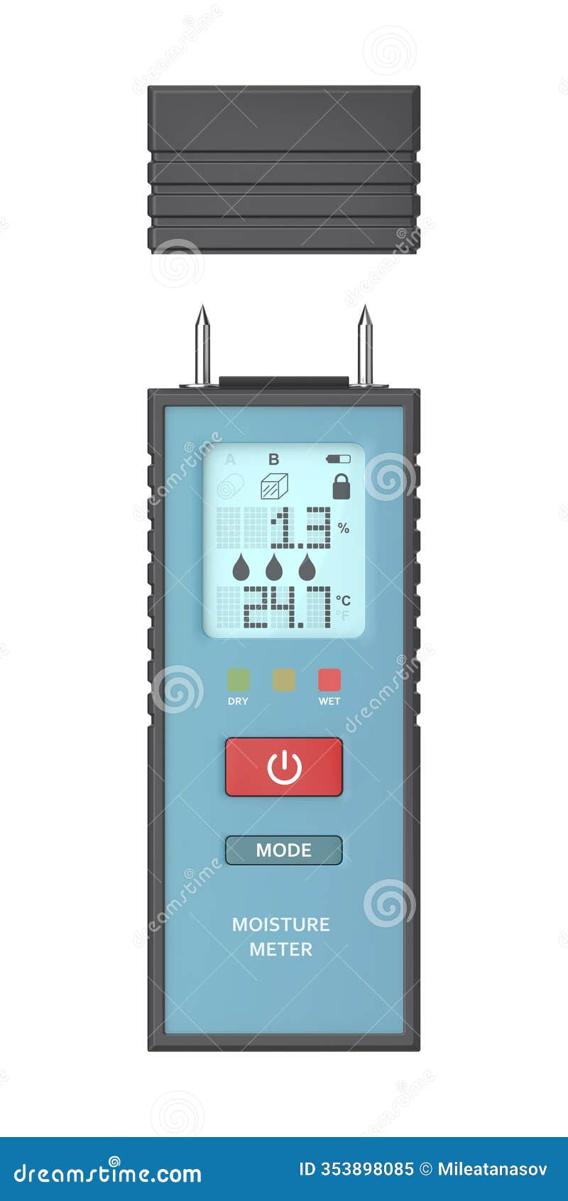 Digital Moisture Measuring Device Stock Illustration - Illustration of ...
