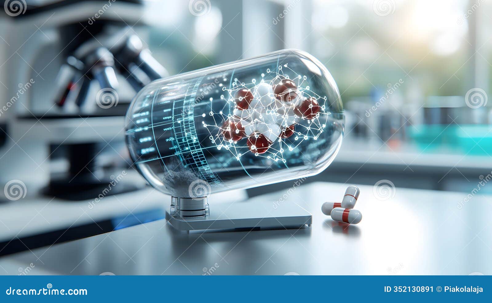 Digital Molecular Structure Inside a Transparent Capsule in a ...