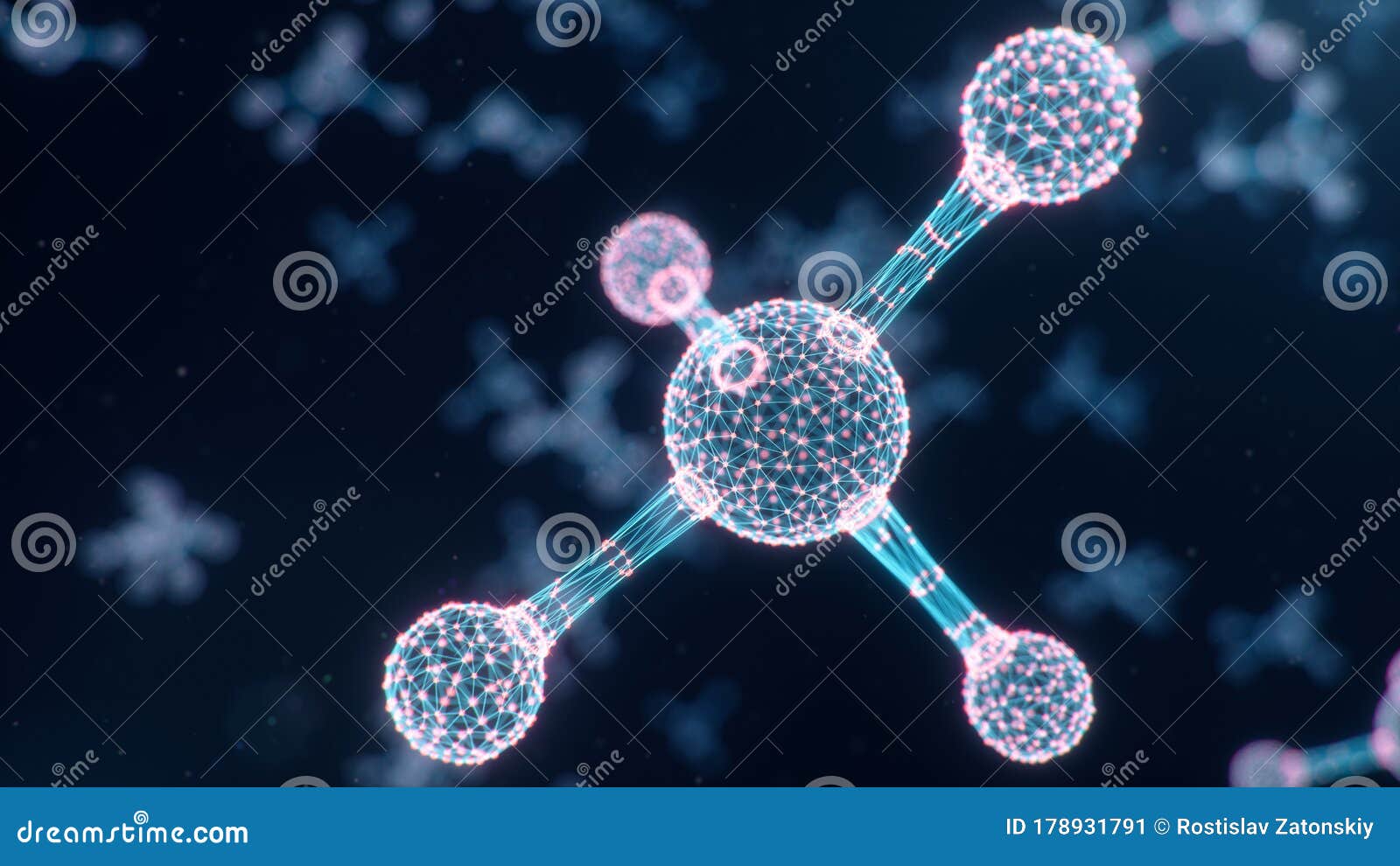Digital Molecules, Atoms Bacground. Grid Structure, Connection Lines ...