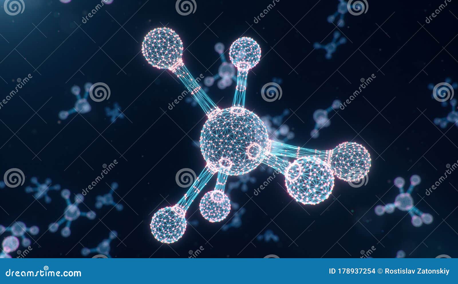 Digital Molecules, Atoms Bacground. Grid Structure, Connection Lines ...