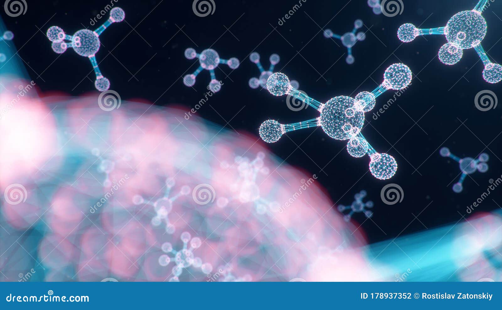 Digital Molecules, Atoms Bacground. Grid Structure, Connection Lines ...