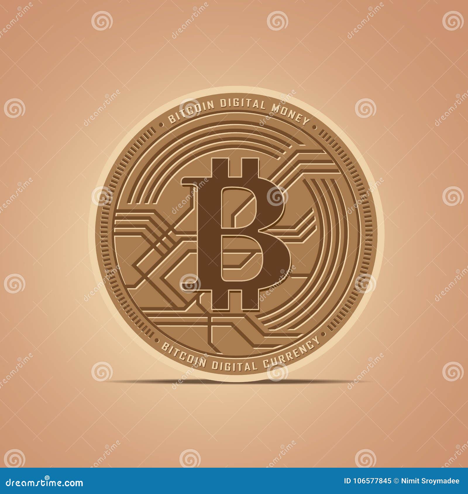 Digital Money Bitcoins Flat Icon Vector Illustration Stock Vector ...