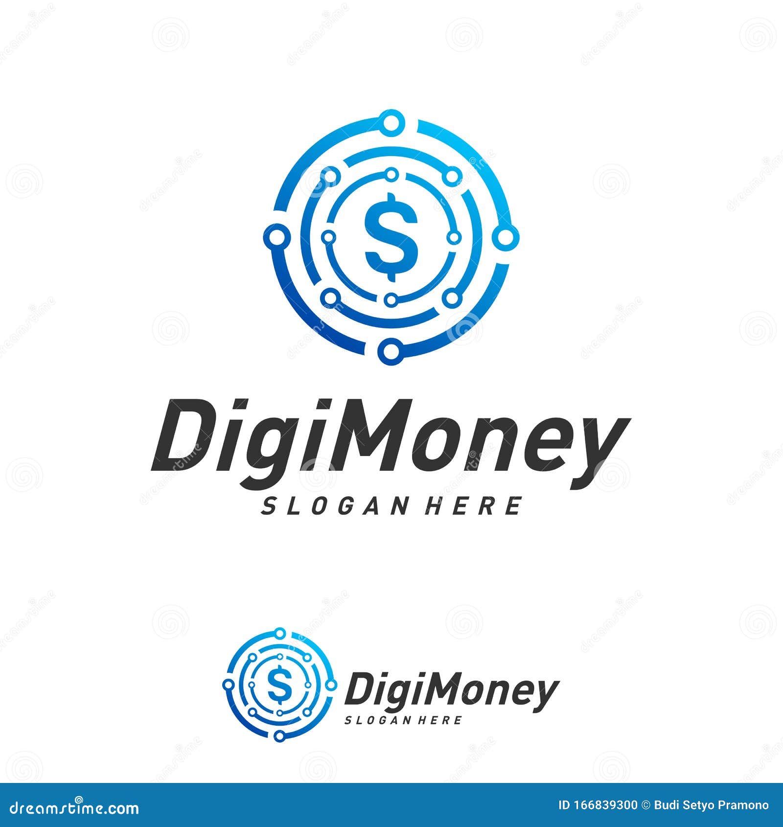 Digital Money Logo Design Concept Vector, Simple Money Technology Logo ...