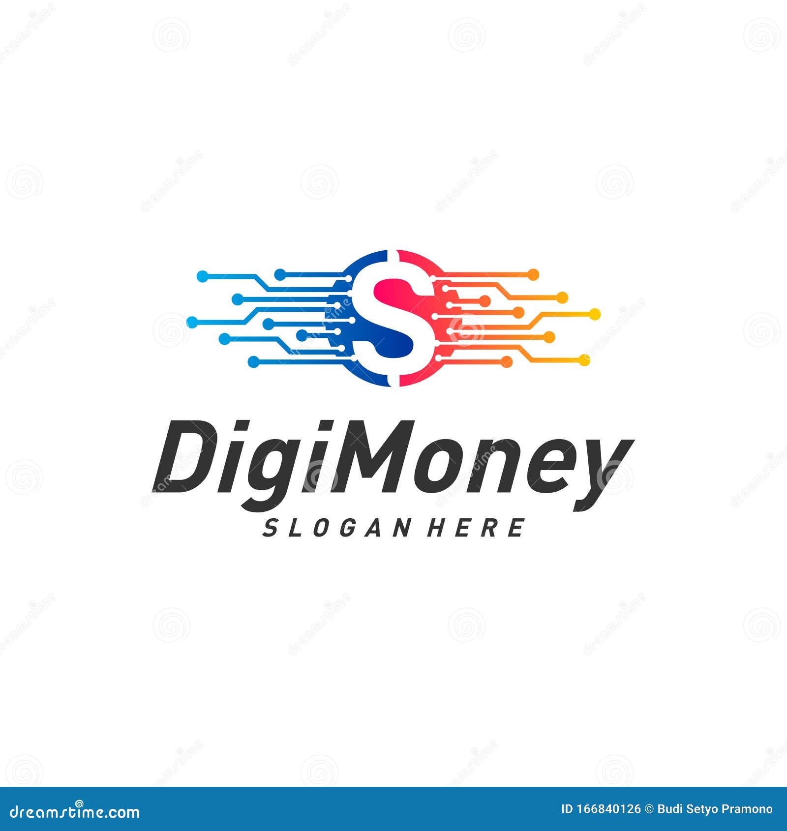 Digital Money Logo Design Concept Vector, Simple Money Technology Logo ...