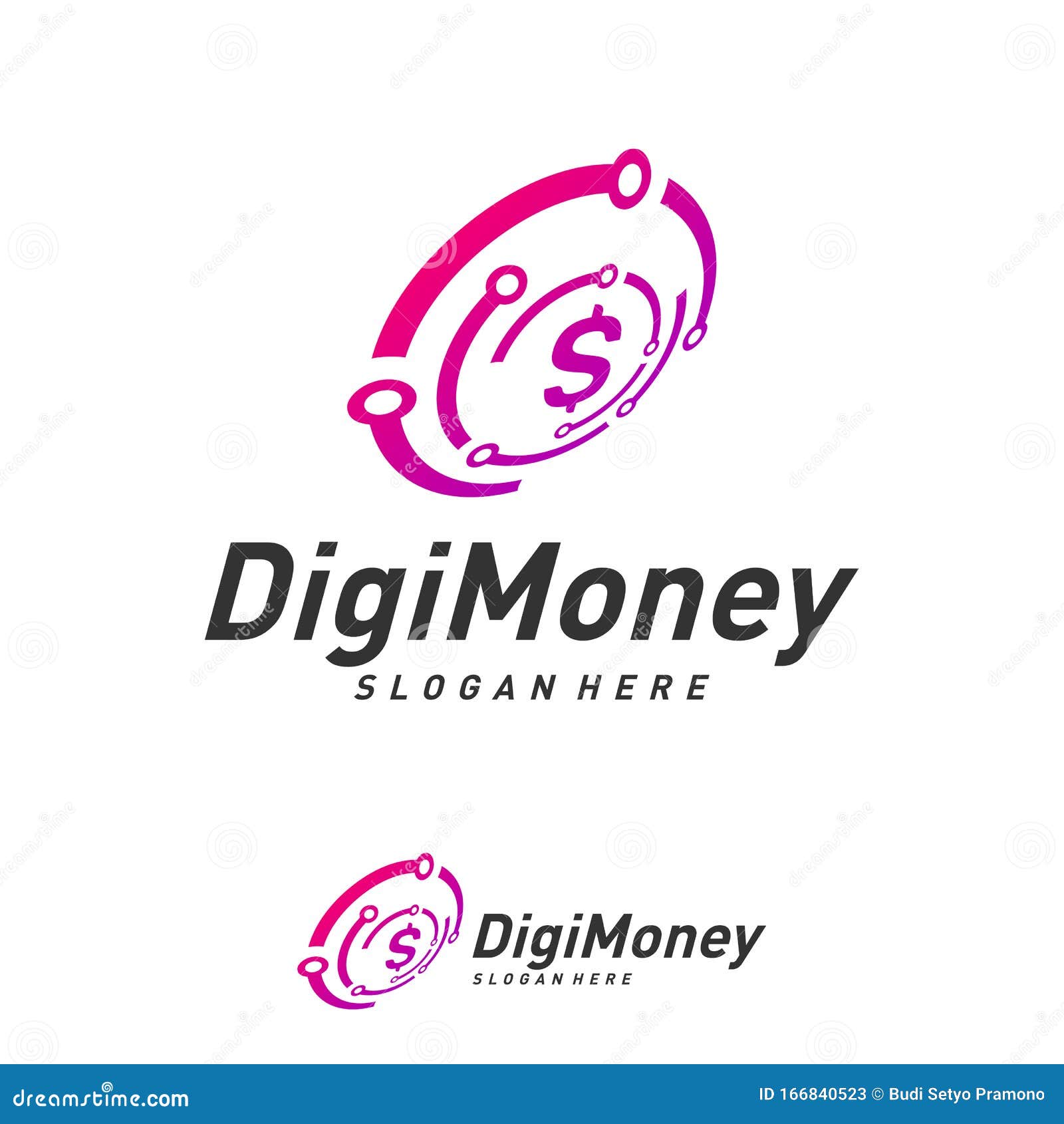 Digital Money Logo Design Concept Vector, Simple Money Technology Logo ...