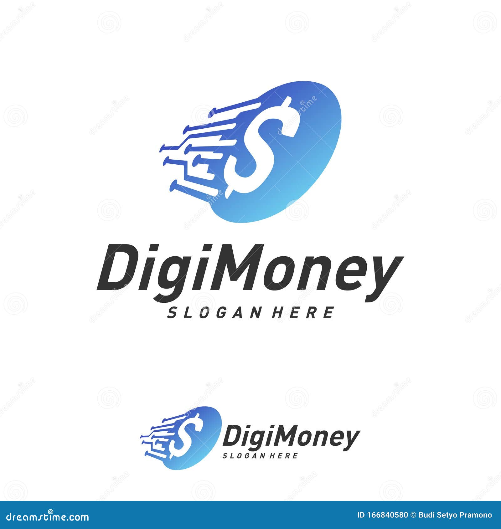 Digital Money Logo Design Concept Vector, Simple Money Technology Logo ...
