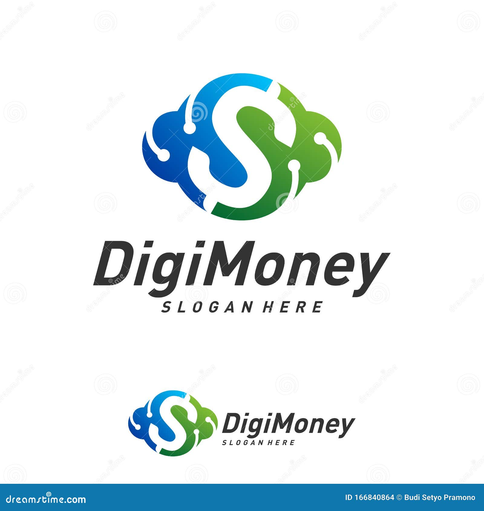 Digital Money Logo Design Concept Vector, Simple Money Technology Logo ...