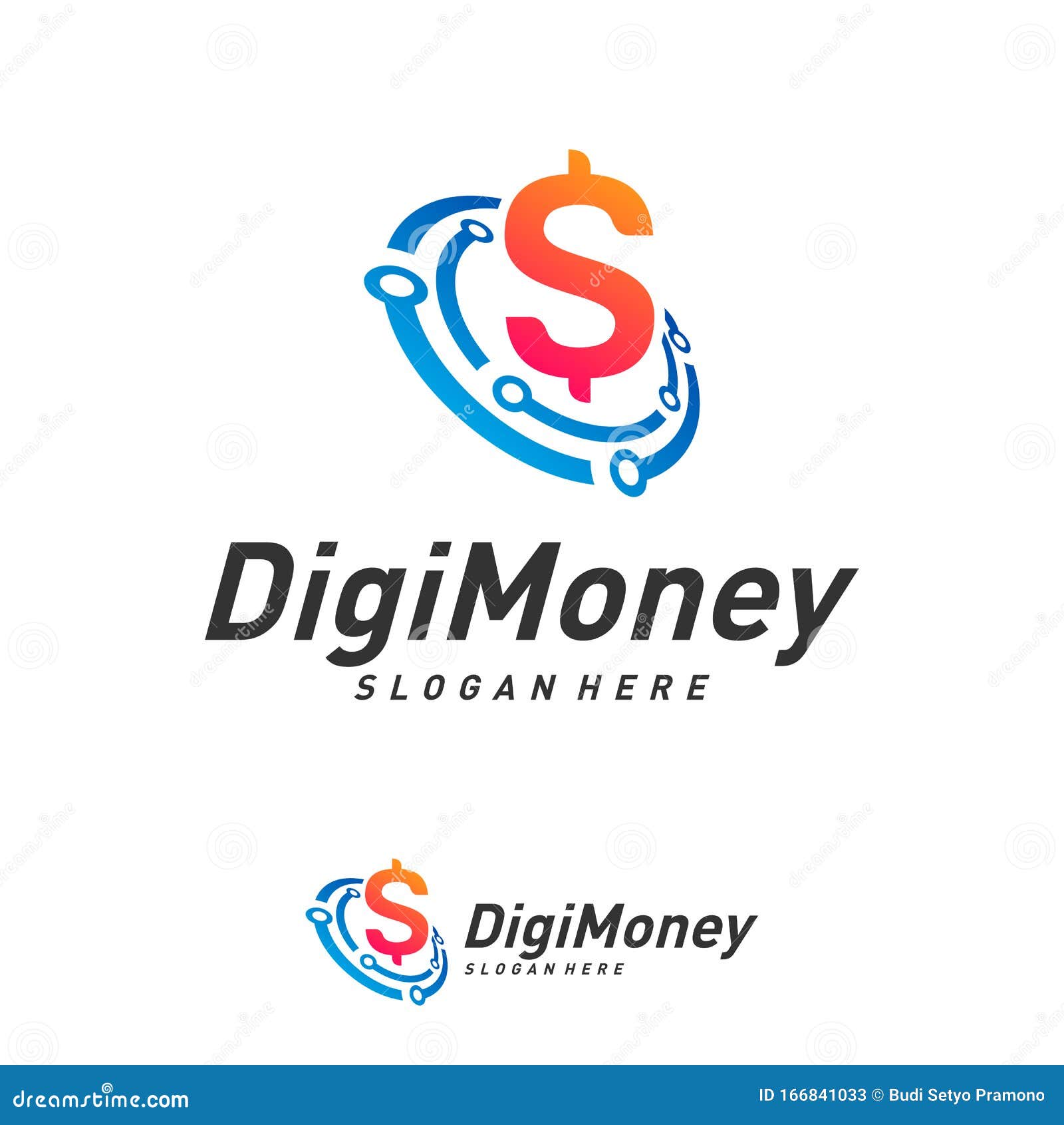 Digital Money Logo Design Concept Vector, Simple Money Technology Logo ...