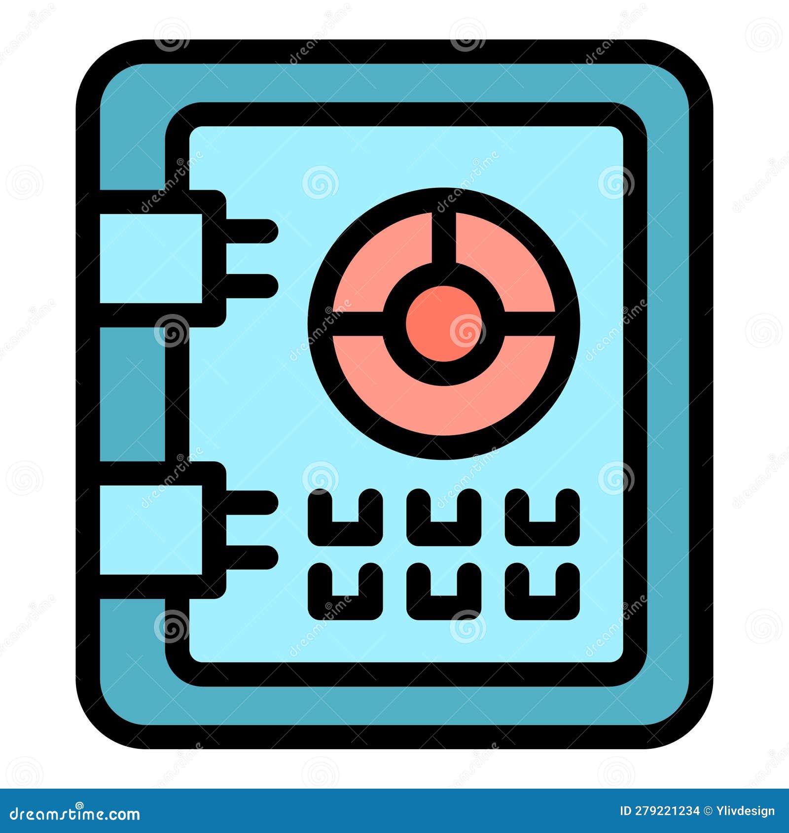 Digital Money Safe Icon Vector Flat Stock Vector - Illustration of ...