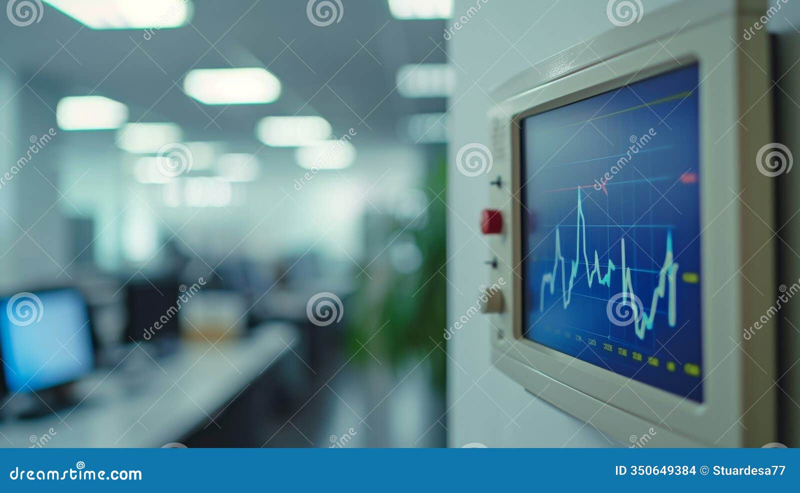 Digital Monitor Displaying Analytics in Bright Office Environment Stock ...