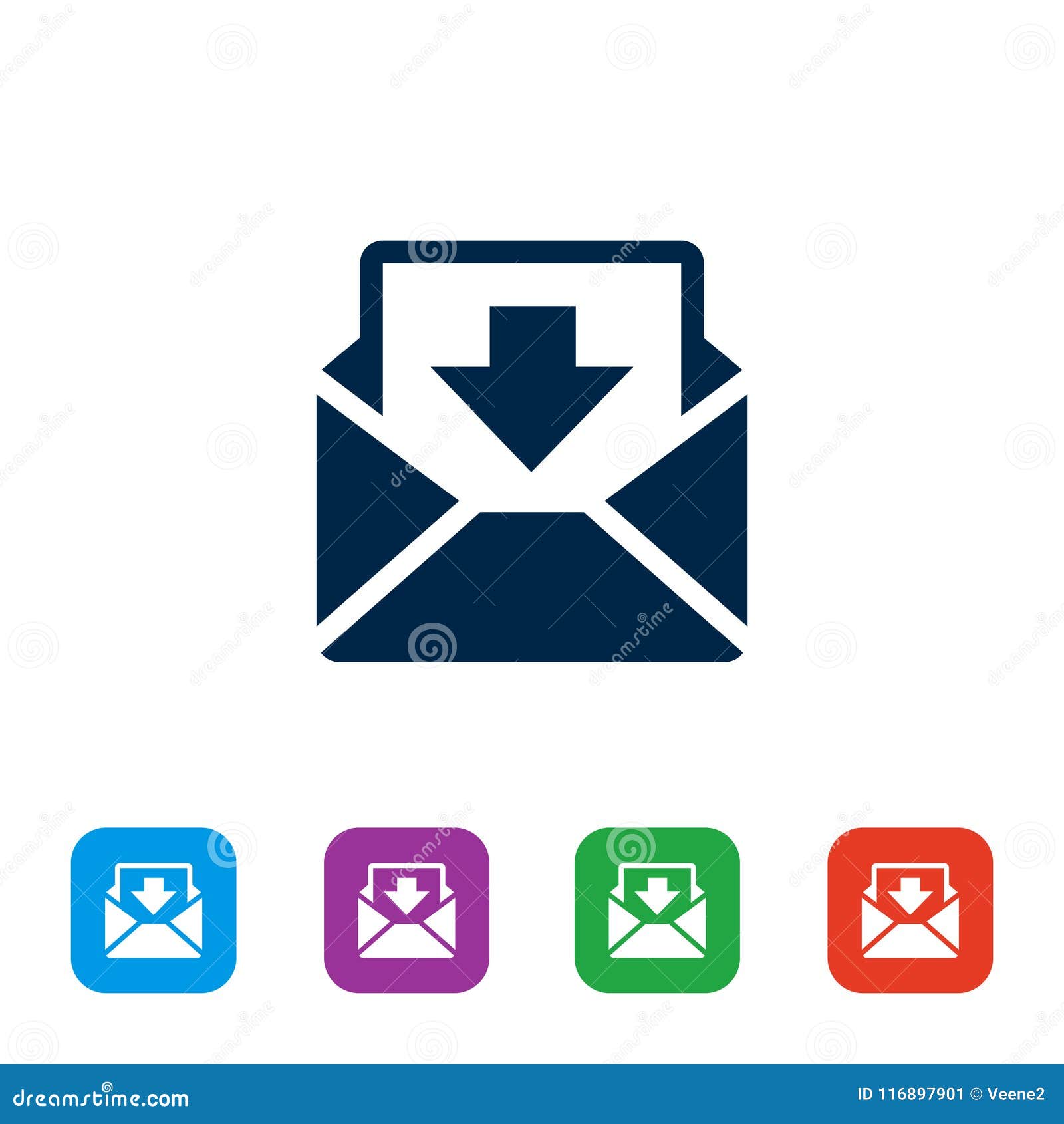 Received Email - Web App Icon Stock Illustration - Illustration of ...