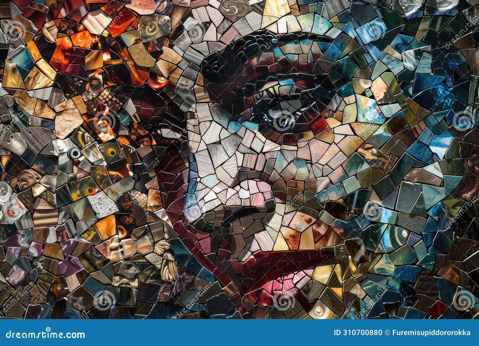 A Digital Mosaic of Fragmented Images and Textures, Assembled into a ...
