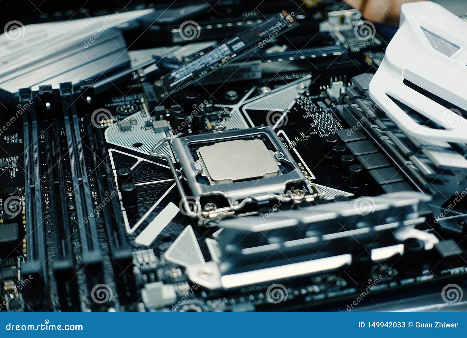 Digital mother board stock image. Image of detail, mainboard - 149942033