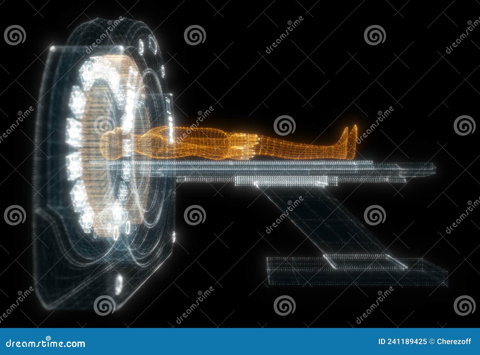 Digital MRI Scan with Patient Hologram. Medicine and Technology Concept ...