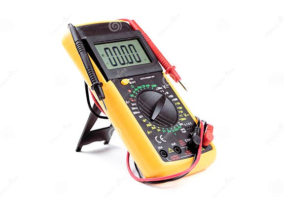 Digital Multi-meter with Probes Isolated on a White Background ...