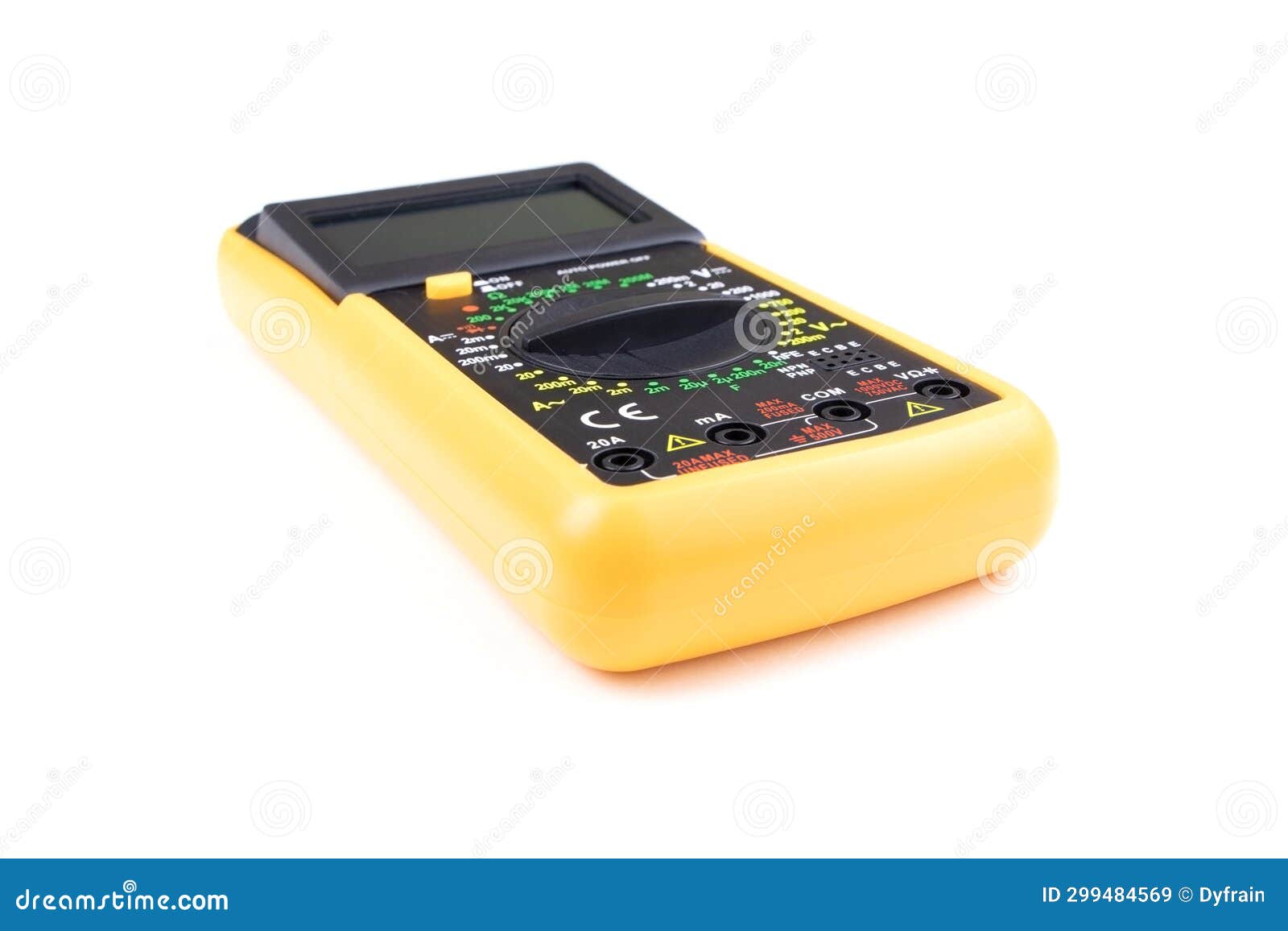 Digital Multi-meter with Probes Isolated on a White Background ...