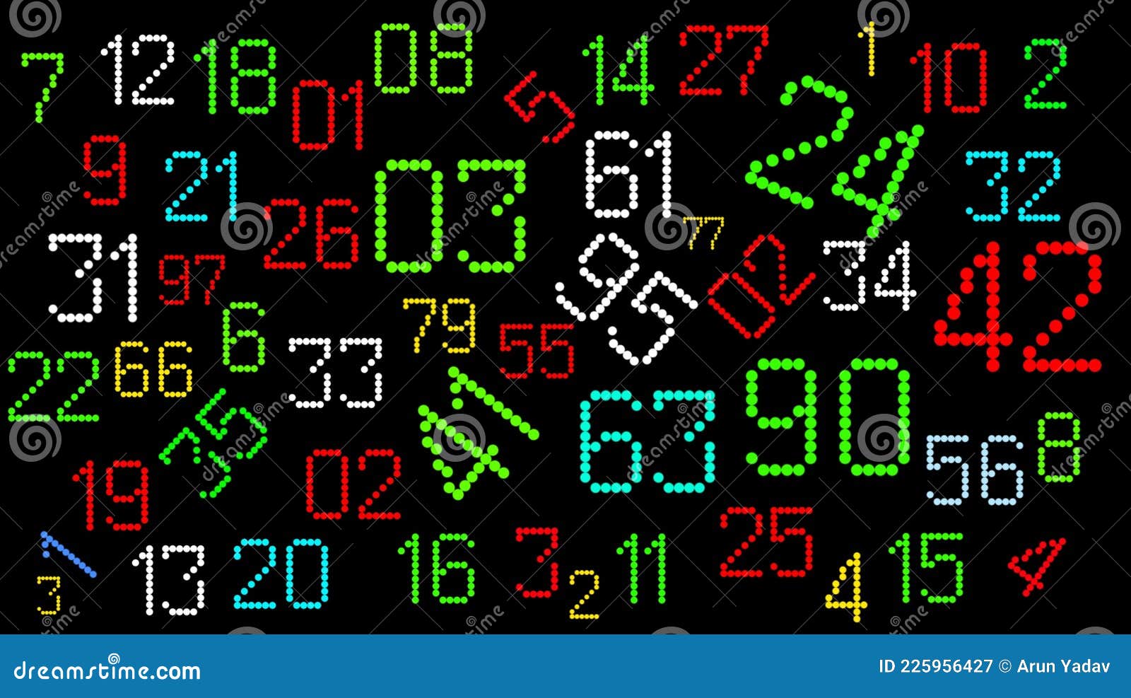 Digital Multicolour and Different Number Background. Stock Illustration ...