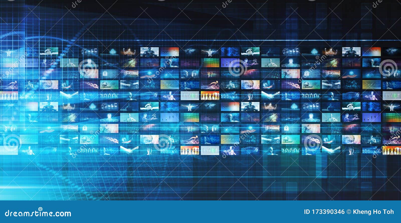 Digital Multimedia Entertainment Stock Illustration - Illustration of ...