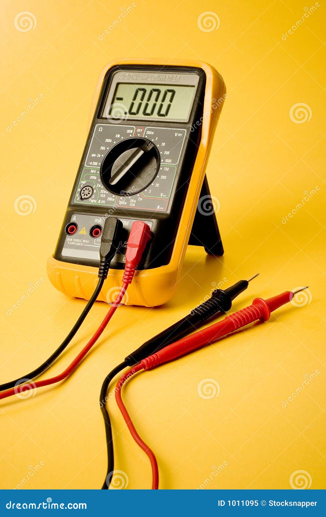 Digital multimeter stock image. Image of probes, amps - 1011095