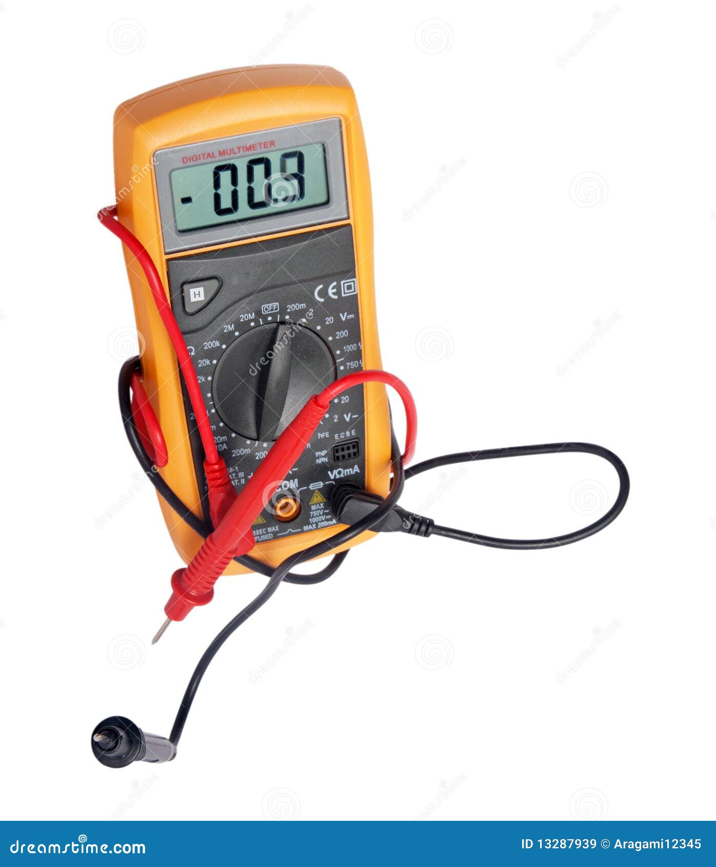 Digital multimeter stock image. Image of digital, indication - 13287939