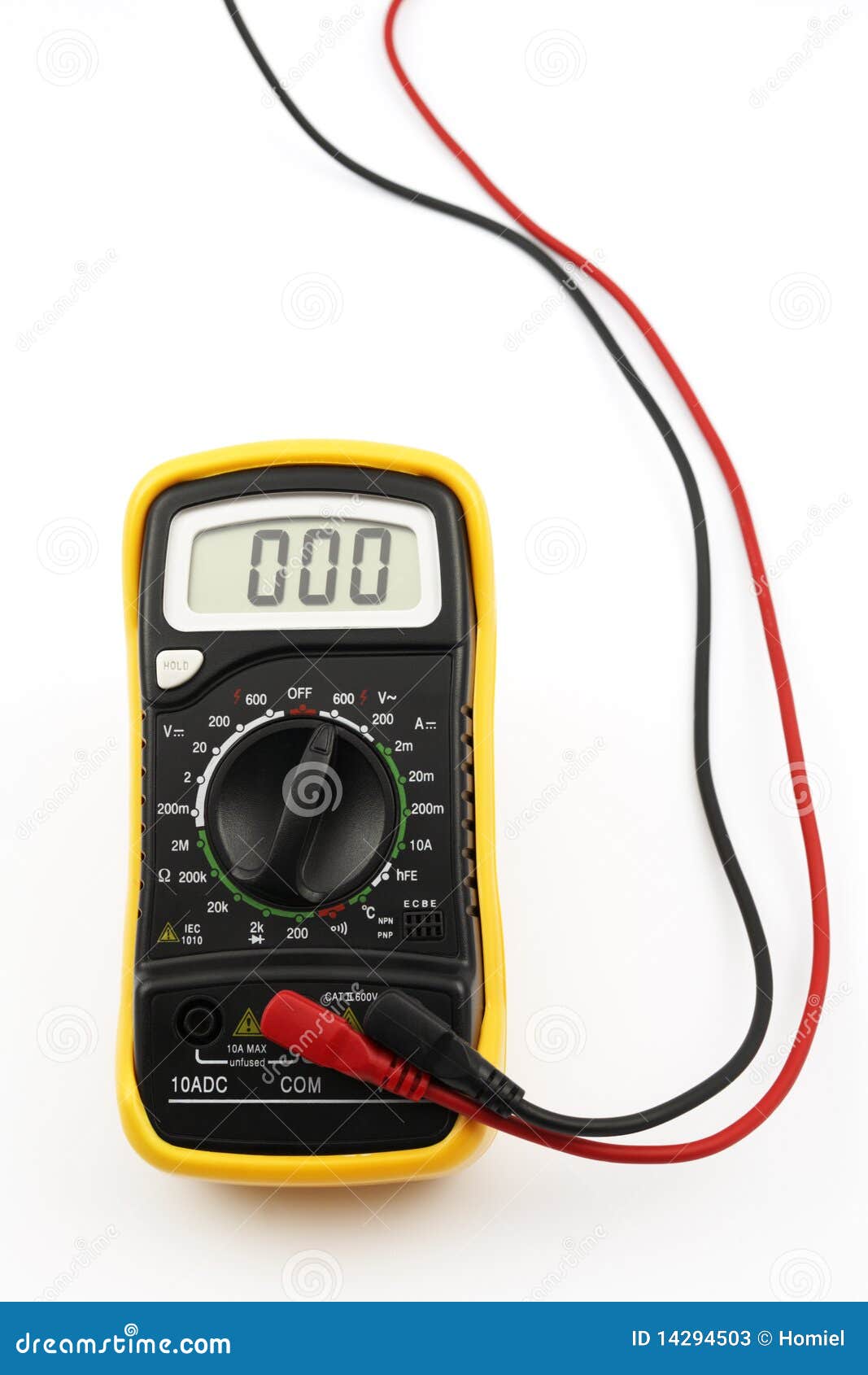 Digital multimeter stock image. Image of isolated, electricity - 14294503
