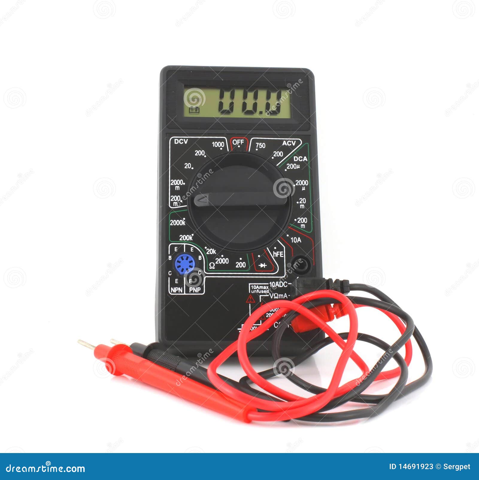 Digital multimeter stock image. Image of voltage, amperage - 14691923