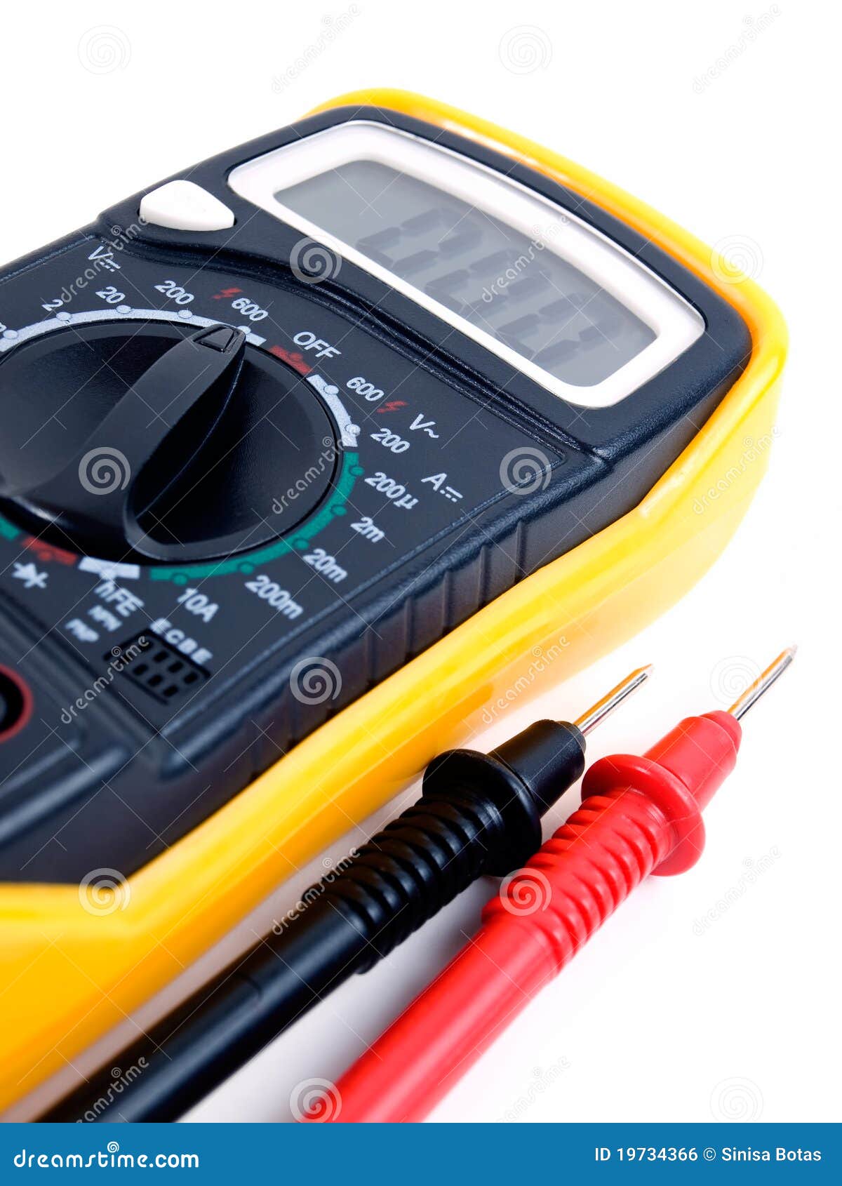 Digital Multimeter And Indicator Screwdriver On A Yellow Background ...