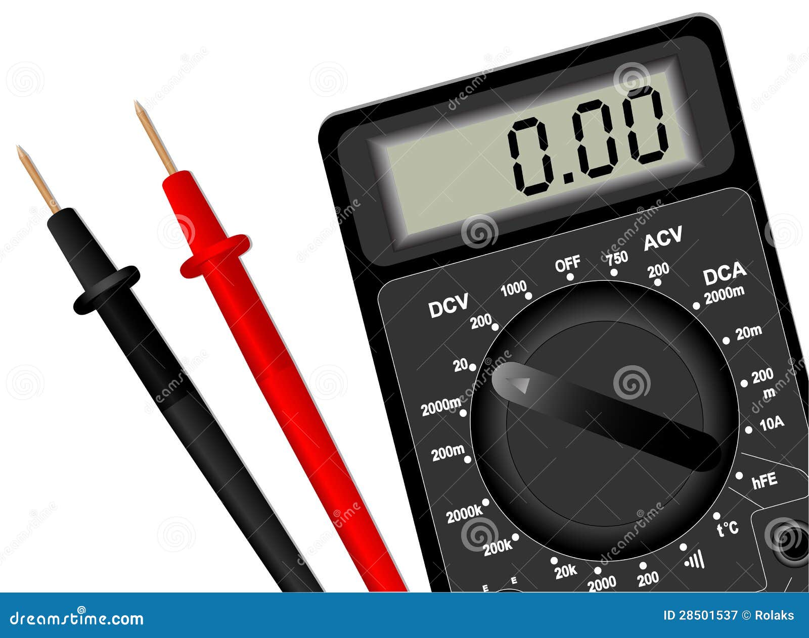 Digital multimeter stock vector. Illustration of probe - 28501537