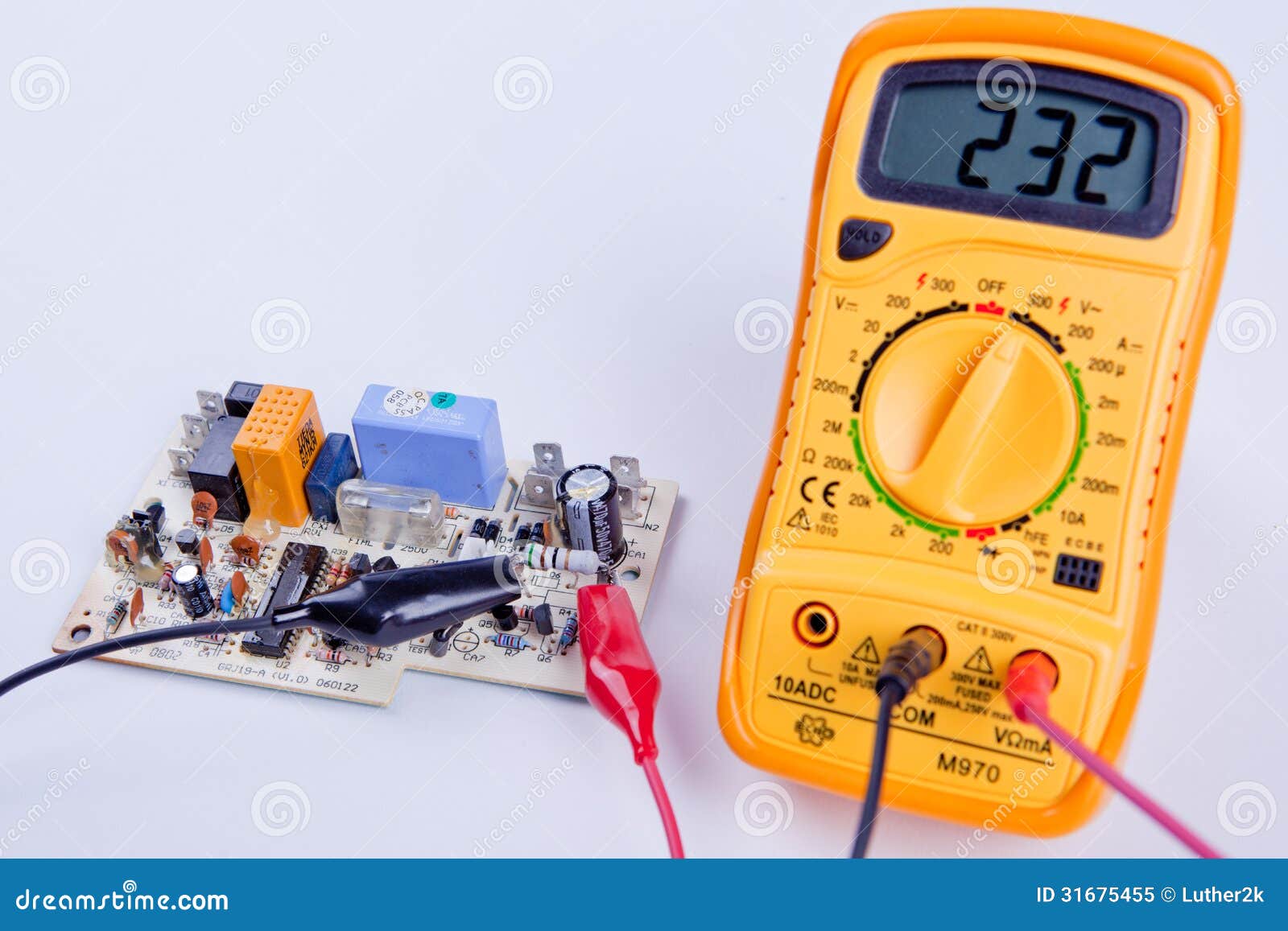 Digital Multimeter with Board Stock Image - Image of electrcan, digital ...