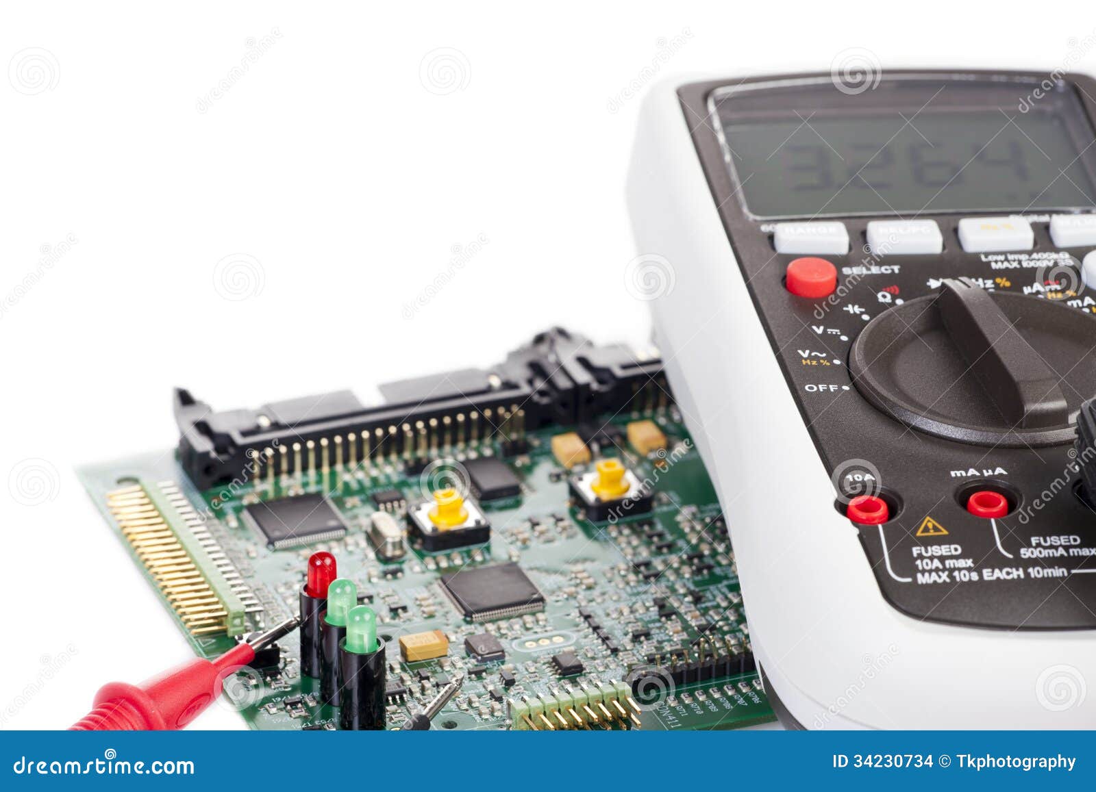 Digital Multimeter and a Circuit Board Stock Photo - Image of measuring ...