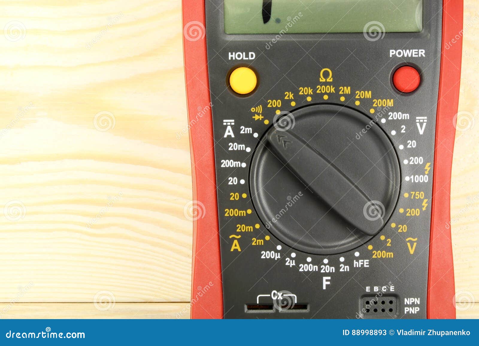 Digital Multimeter Closeup on a Wooden Table Stock Image - Image of ...