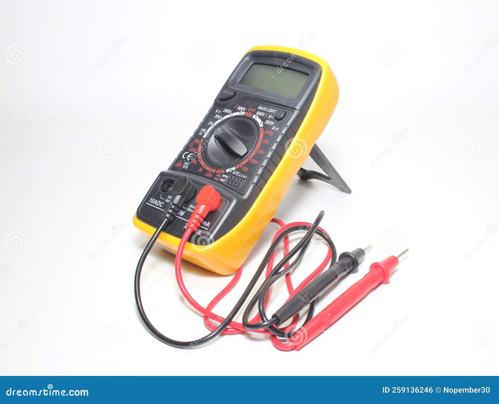 Digital multimeter stock photo. Image of impedance, electric - 259136246