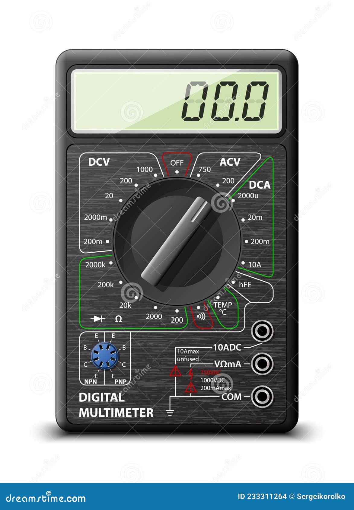 Digital Multimeter. Electrical Measuring Instrument Stock Vector ...