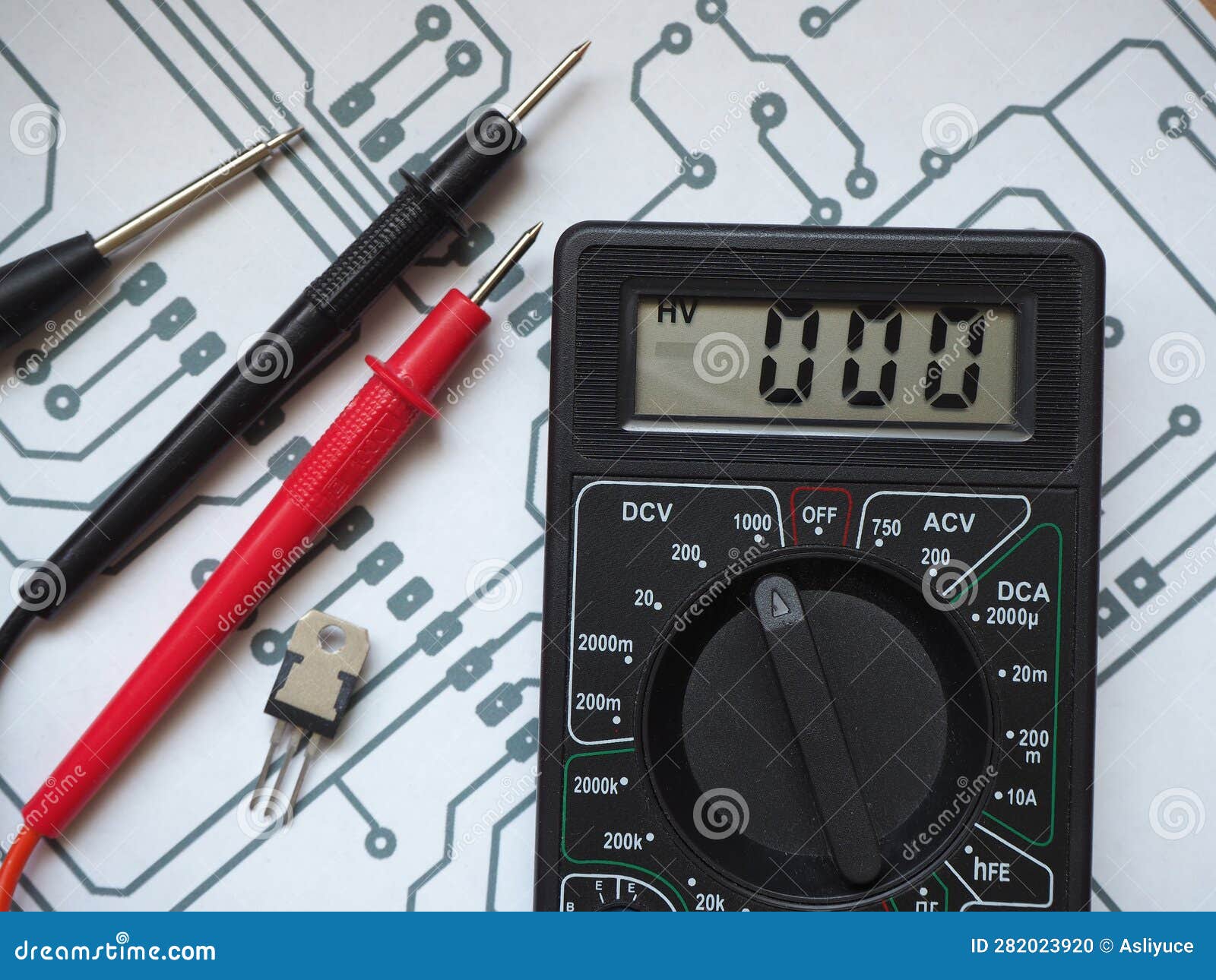 Digital Multimeter on Electrical Schema Stock Photo - Image of ...