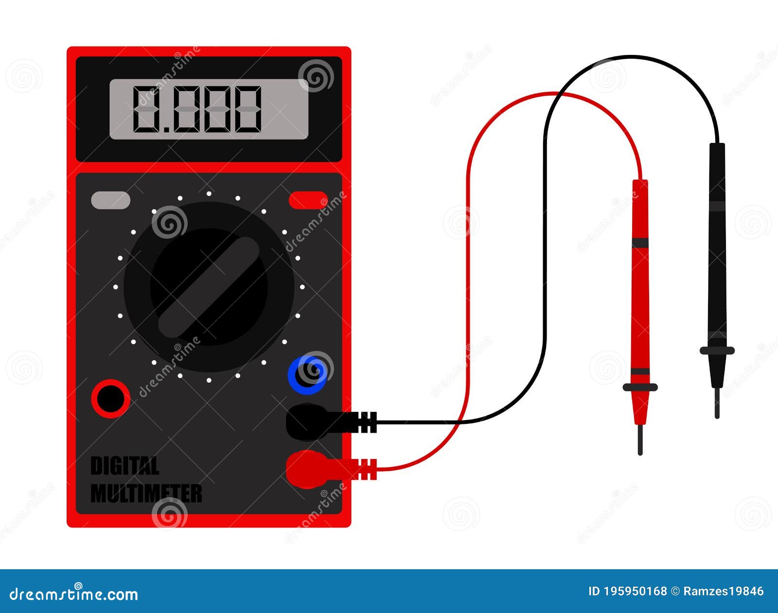 Digital Multimeter in Flat Style, Device for Measuring Current and ...