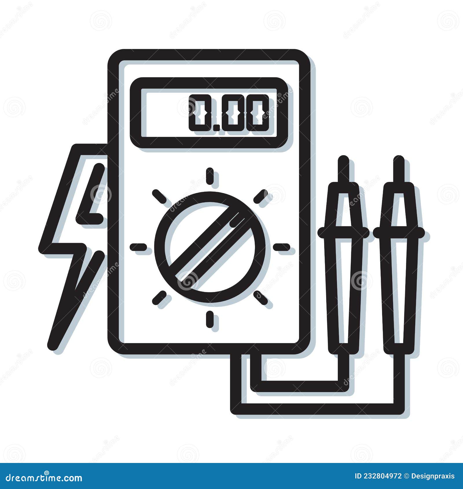 Digital Multimeter Instrument Icon Stock Illustration - Illustration of ...
