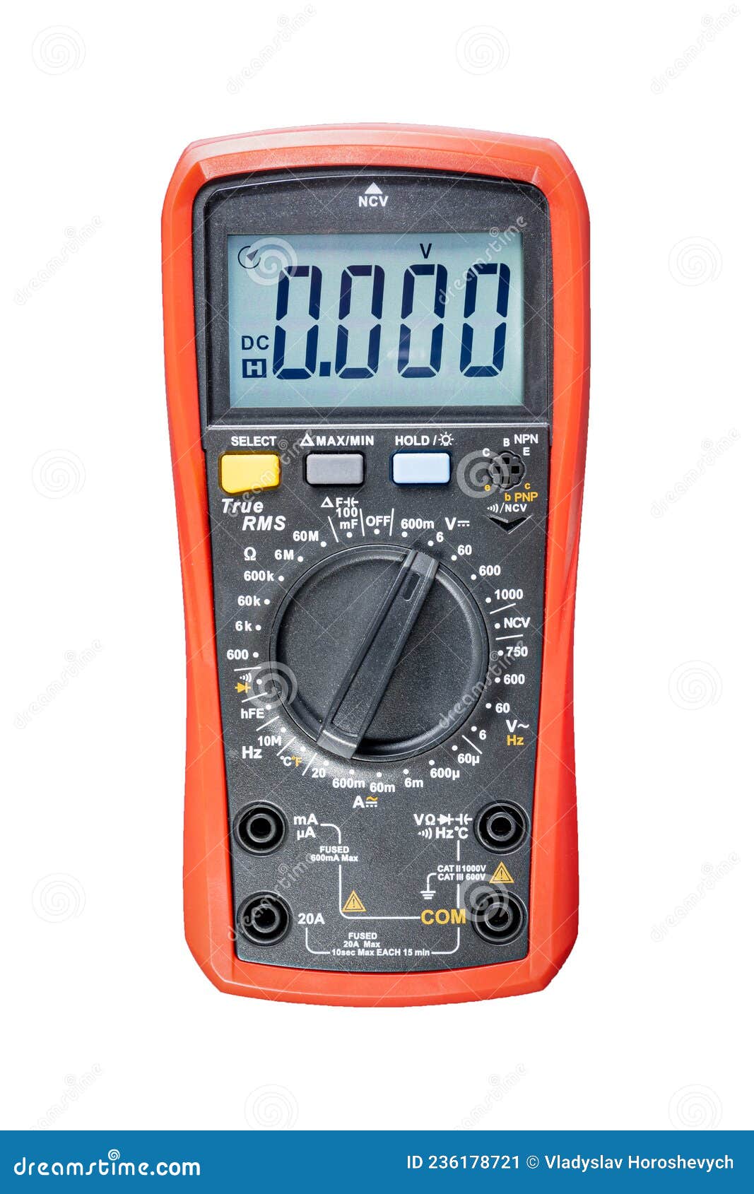Digital Multimeter Isolated on the White Background Stock Image - Image ...