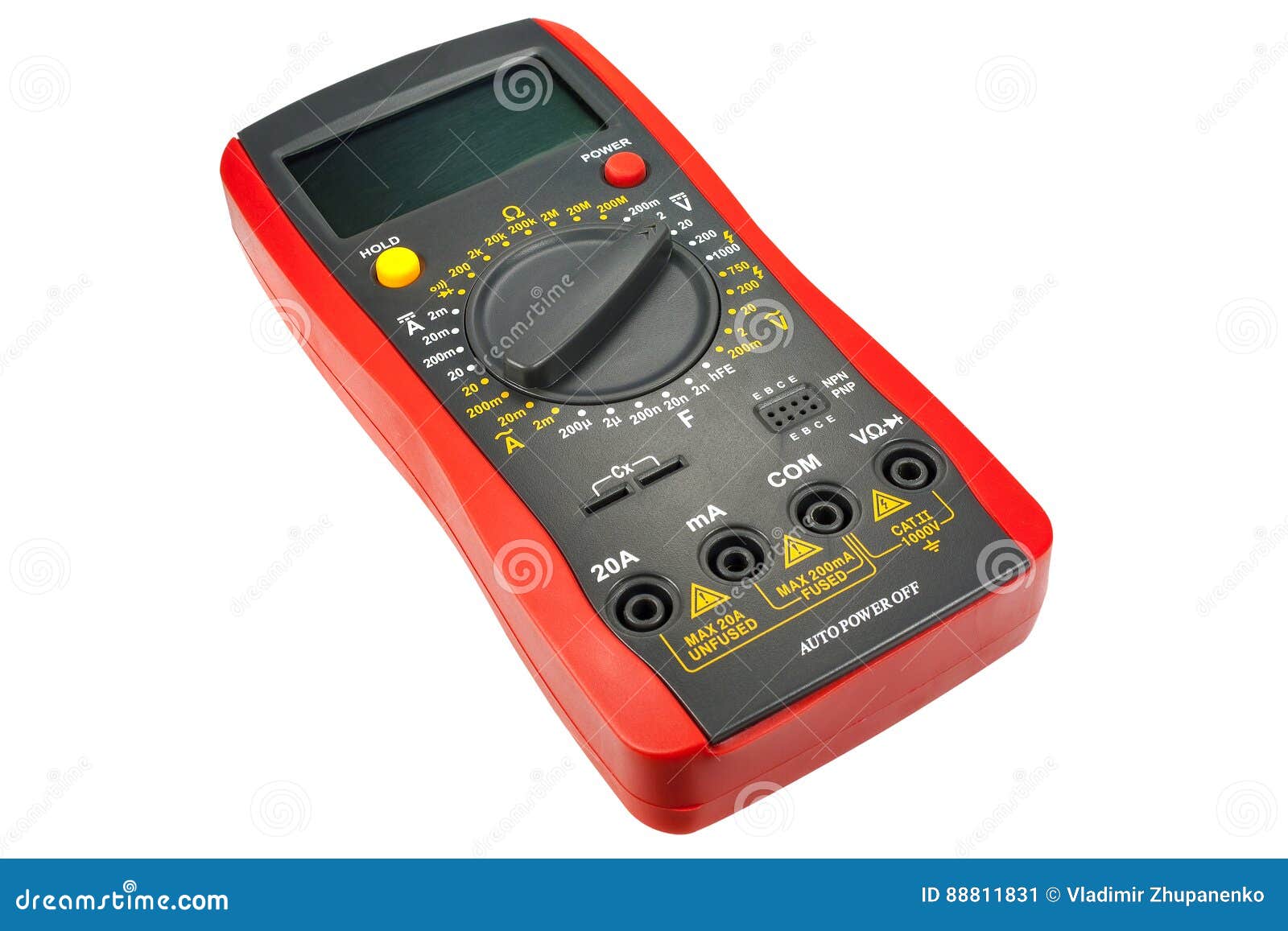 Digital Multimeter Isolated on a White Background Stock Image - Image ...