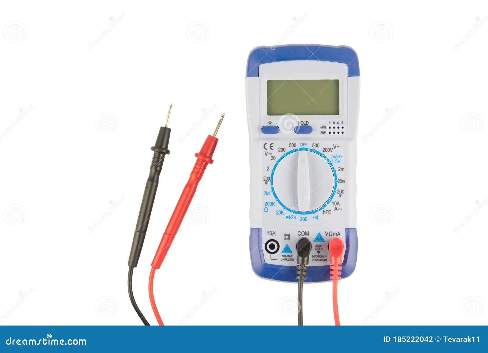 Digital Multimeter Isolated on White Background with Clipping Path ...