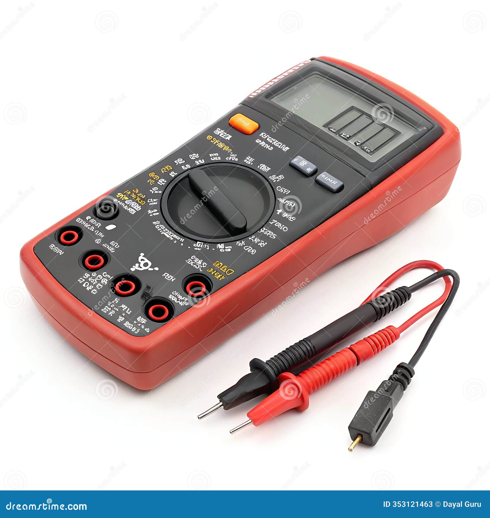 Digital Multimeter Isolated on White Background Stock Illustration ...
