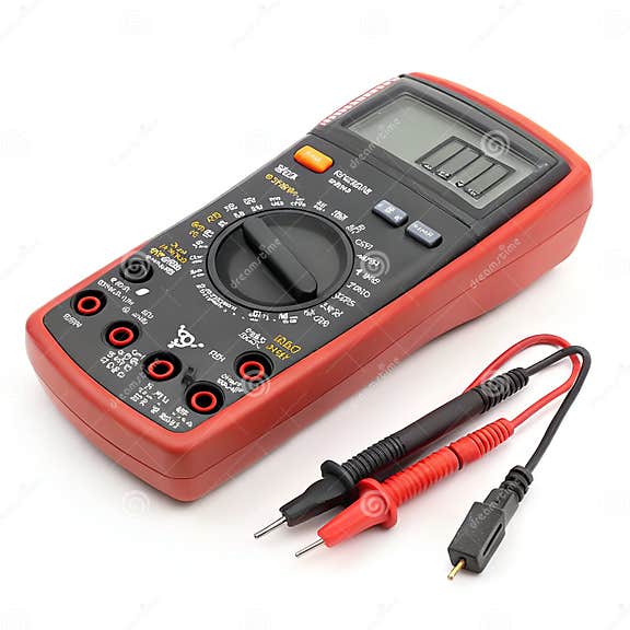 Digital Multimeter Isolated on White Background Stock Illustration ...