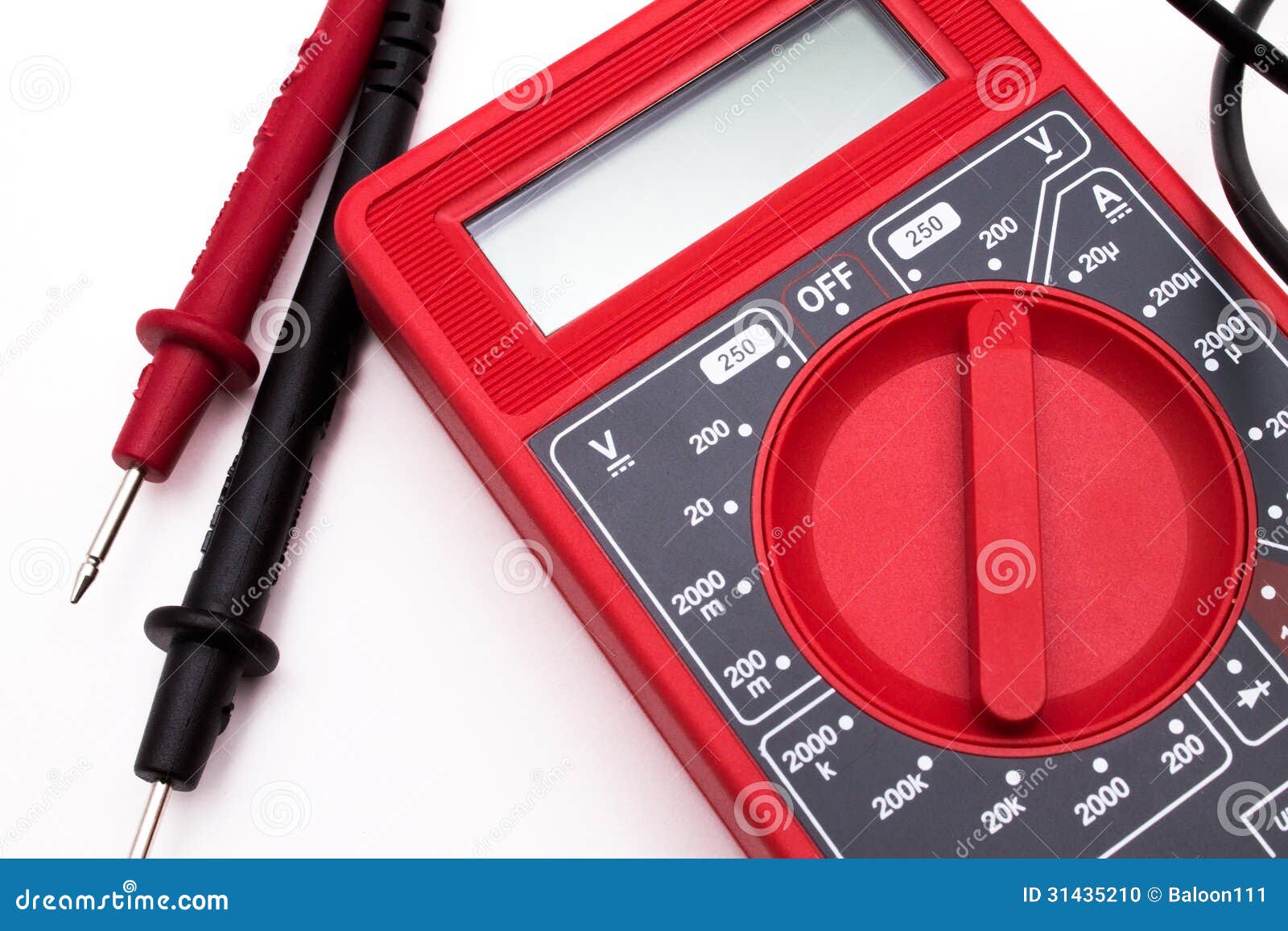 Digital Multimeter Isolated on White Background Stock Photo - Image of ...